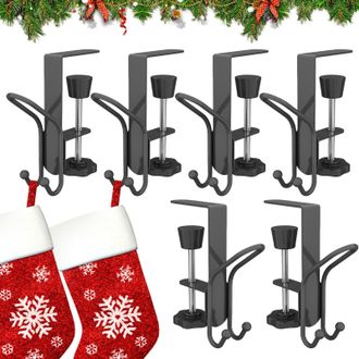 Generico Ganno Weihnachtsstrumpf - Weihnachtsstrumpf | Kranzhaken f&uuml;r die Vordert&uuml;r | 6 St&uuml;ck Kranzhaken f&uuml;r Kaminumhang f&uuml;r den Eingang von A
