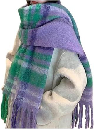 Generic Écharpe classique en laine épaisse à carreaux pour un confort hivernal optimal douceur exceptionnelle et raffinée quotidien (PP1, One Size)