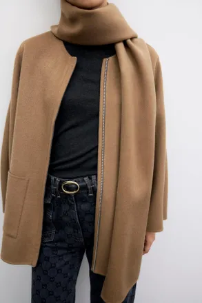 Gerard Darel Manteau zipp&eacute; en laine double face - AMIA - Gris moyen