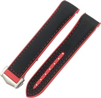 Generic LXGGUC Für Omega Planet Ocean Diver 300 Spitzverschluss Silikon-Uhrenarmband Gummi Nylon Leder 19 20 mm 22 21 mm Uhrenarmbänder