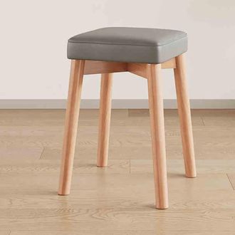 Generic Tragbare stapelbare Holzhocker, 45 cm große, quadratische, gepolsterte Hocker ohne Rückenlehne mit rutschfestem Fuß, Esszimmerstühle for die Küche im 