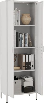 VCM Büroschrank mit 4 Fächern | Bücherschrank | Metallschrank | Maße ca. H. 180 x B. 60 x T. 35 cm - Flokas XL