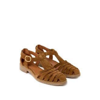 Maison Toufet Sandales plates en cuir de vachette