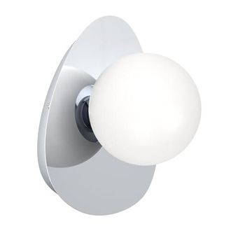 Eglo LED Wandlampe Castrivido, Wandleuchte Badezimmer, Badezimmer Lampe Wand, Badlampe aus Metall in Chrom und Glaskugel in Wei&szlig;, inkl G9 Leuchtmittel warm