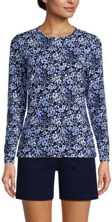 Lands End Schnelltrocknendes LSF 50 Sonnenschutz-Gartenshirt, Damen, Gr&ouml;&szlig;e:40-42 regular, Blau, Nylon-Mischung, by Lands End