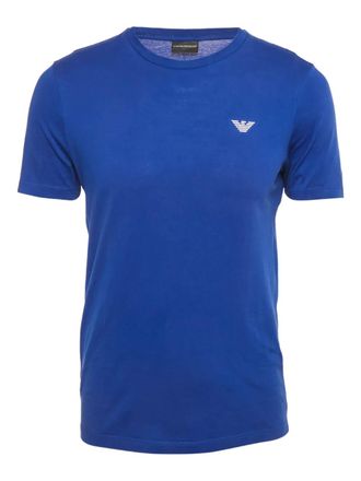 Emporio Armani T-Shirt mit Logo-Stickerei - Blau