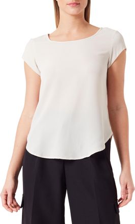 Only Damen Einfarbige Kurzarm Bluse Basic Rundhals Ausschnitt Blusen T-Shirt Blouse Oberteil ONLVIC, 15142784,Moonbeam,38