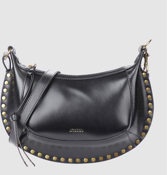 Isabel Marant Sac Oskan Moon Cuir Lisse Noir Doré