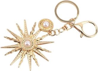 ZJchao Porte-cl&eacute;s Soleil de Voiture, Accessoire de Porte-cl&eacute;s Soleil dor&eacute; en Perles Artificielles Scintillantes Brillantes pour Sacs &agrave; Main, Porte-cl&eacute;s Migno