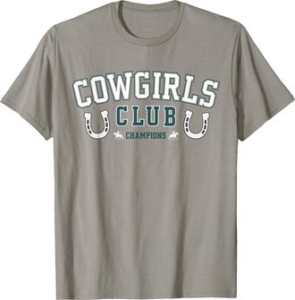 Trendy Apparel Cowgirls Club Champions Horse Shoes T-Shirt
