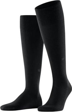 Burlington Leeds M Kh coton laine unies 1 paire, Chaussettes longues Homme, Noir Black 3000, 40-46