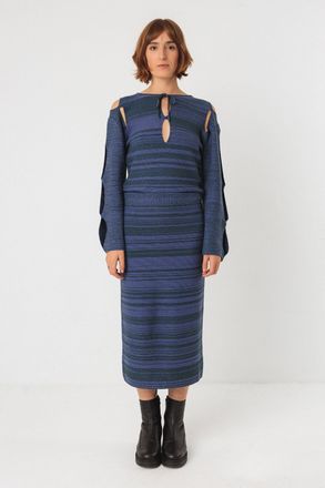 SKFK Damen vegan Kleid Tina Blau