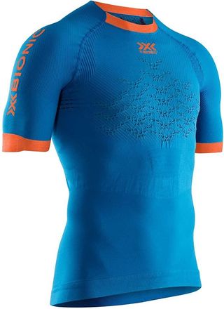 X Bionic The Trick 4.0 Lauf-Kompressions-Jersey-T-Shirt mit kurzen Ärmeln Blau Mann Grösse M