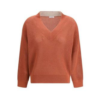 Brunello Cucinelli Femme, Pulls, Brun, Taille: 42 FR Cashmere Sweater