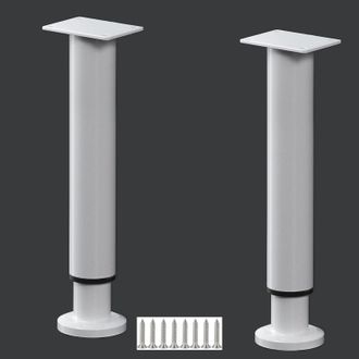 Generic Verstellbare M&ouml;belf&uuml;&szlig;e, 2er-Set Metallf&uuml;&szlig;e F&uuml;r Kommoden, Schreibtische Und Regale - Robuste Ersatzf&uuml;&szlig;e Mit Rutschfester Unterseite(Wei&szlig;,38-55cm)