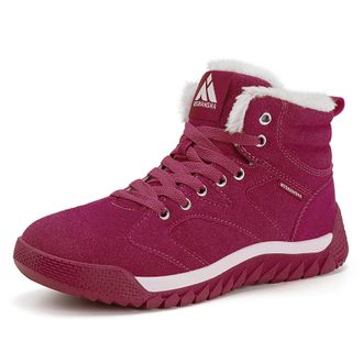 Mishansha Winterschuhe Damen Winterstiefel Gefüttert Schneestiefel Rutschfest Stiefeletten Warm Schuhe Winter Rot 40 EU