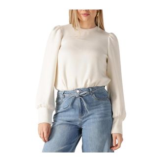 Object Objandrea RE L/S O-Neck TOP - - Blouses & Shirts - Damen - Wei&szlig; - S
