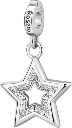 Rosato Storie Charm Stern aus Sterlingsilber mit 50 weißen Zirkonia, Größe: 20 mm, RZ024R
