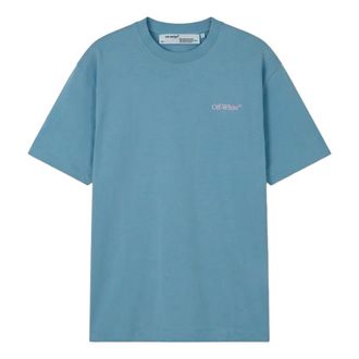 Off-white Legeres Baumwoll-T-Shirt mit Logo - - Tops - Herren - Blau - XS