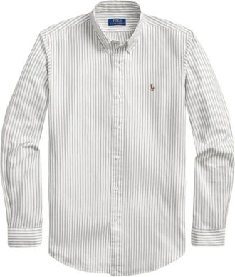 Ralph Lauren Homme, Chemises, Gris, Taille: XL Chemise Oxford Ray&eacute;e