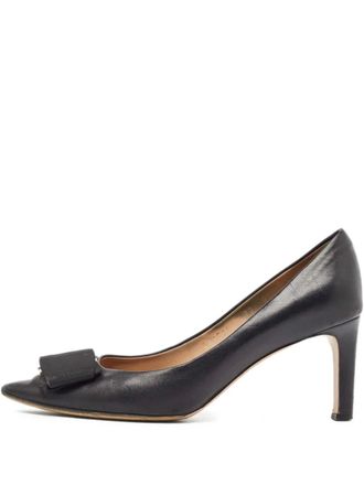 Ferragamo escarpins à noeud Vara 80 mm - Noir