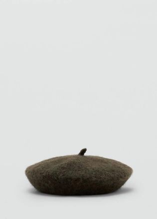 Mango B&eacute;ret laine m&eacute;lang&eacute;e kaki - Femme - Taille unique - MANGO