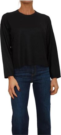 Nenette Femme, Pulls, Noir, Taille: 44 FR Maglia Girocollo Ricamo Strass Piazzato