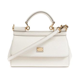 Dolce & Gabbana Femme, Sacs, Blanc, Taille: ONE Size Sac &agrave; main Sicily Petit