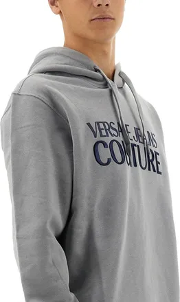 Versace Jeans Couture Logo Cotton Sweatshirt - Gray