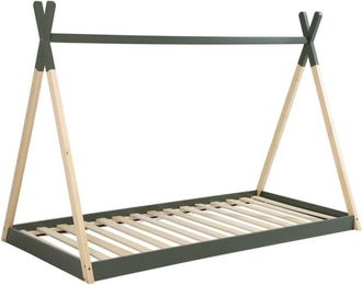 Sweeek Sweeek - Lit Tipi, pin naturel vert - sommier à lattes inclus, 90x190cm - Tobias