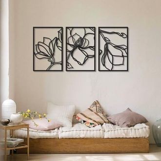 Hanah Home Stylish Black Decorative Metal Wall Accessory, 30 x 45 cm | 100% Steel, 1.2 mm Thickness | Lightweight (0.5 kg) | Perfect for Modern Home Decor