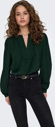 Jacqueline de Yong Langarmbluse JDYRACHEL LIFE L/S PINTUCK TOP WVN NOOS im romantischen Look mit Spitzenbordüre