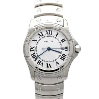 Cartier Pre-owned Santos Ronde Edelstahl Quarz - - Pre-owned - Damen - Wei&szlig; - ONE SIZE