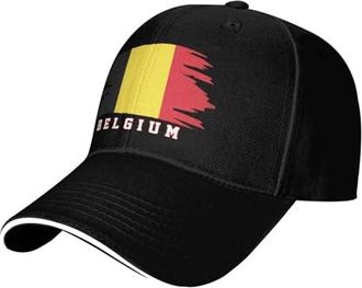 Generic Drapeau De La Belgique Belges Homme Femme Strapback Cap Vintage Casquette-Hip Hop Protection Solaire Chapeaux Pare-Soleil pour Trucker Adulte Camping
