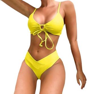 Generico Maillot de bain Femme &Eacute;t&eacute; Sexy Curvy Beachwear Deux Pi&egrave;ces Mer Plage Swimwear Push Up Bikini Set R&eacute;glable Classique &Eacute;lastique Maillot de Piscine Surf 