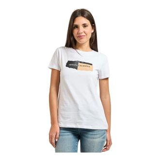 A|X Armani Exchange Femme, Tops, Blanc, Taille: 42 FR T-shirt avec logo sur la poitrine et col rond