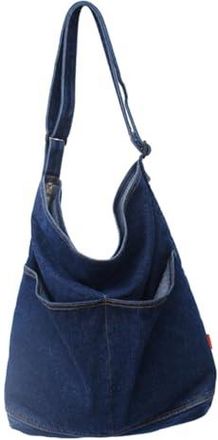 Garneck Sac Cabas Denim Grand Format pour Femme Sac Bandouli&egrave;re Unique et D&eacute;contract&eacute; avec Poche Int&eacute;rieure Zipp&eacute;e pour &Eacute;cole Bureau et Voyage