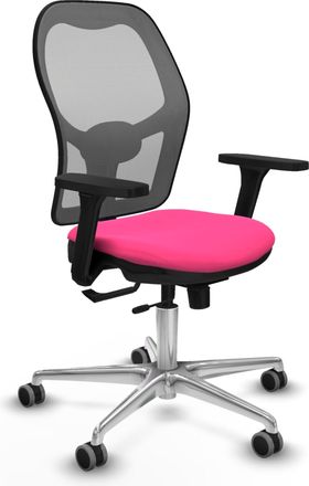 Piqueras y Crespo Computerstuhl Rosa Jorquera mit 3D-Armen, h&ouml;henverstellbare Lendenwirbelst&uuml;tze, ausgestattet mit Syncro/Traslack und injiziertem Schaumstoff, Grau/Ros