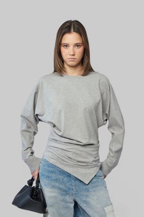 Ganni Heavy Stretch Cotton Draped Blouse