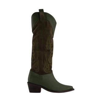 Johanna Ortiz Westliche Bestickte Lederstiefel - - Shoes - Damen - Gr&uuml;n - 36 EU