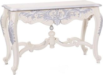 Les Tendances Console Blanche Argent Tisa