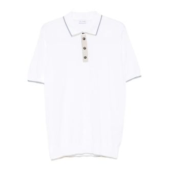 Pal Zileri Kurzarm-Strickpolo aus Baumwolle - - Tops - Herren - Wei&szlig; - M