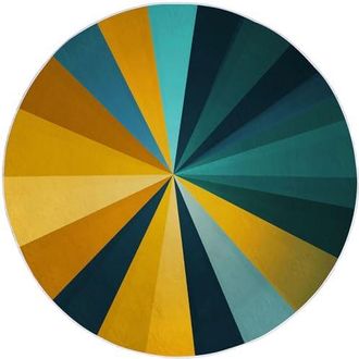 Generic Abstrait Couleur Tapis Rond pour Salon - Lavable en Machine - Motif Simple Géométrique Lignes Tapis Antidérapant Doux, 180 cm pour Chambre à Coucher S