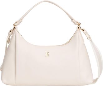 Tommy Hilfiger Damen Th Essential Shoulder Bag Aw0aw18373 Umh&auml;ngetasche, BEIGE (Soft Cream)