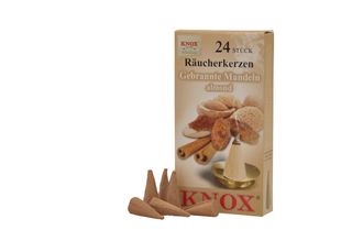 Rudolphs Schatzkiste Zubeh&ouml;r Knox R&auml;ucherkerzen Gebrannte Mandeln (24) NEU Erzgebirge R&auml;ucherkegel