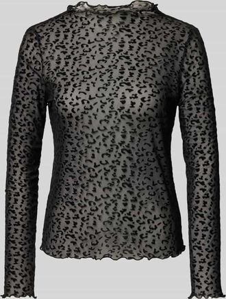 Only Regular Fit Langarmshirt mit transparentem Mesh-Look