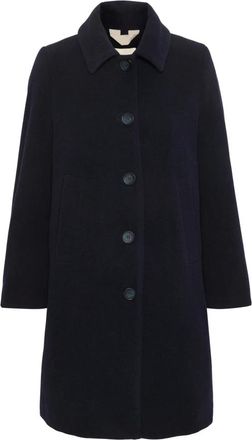 Part Two Femme, Manteaux, Bleu, Taille: 36 FR Veste Bleu Marine avec Col Fin