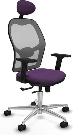 Piqueras y Crespo Office Jorquera Stuhl mit 2D-Armlehnen, h&ouml;henverstellbarer Lendenwirbelst&uuml;tze und festem Kopfteil, ausgestattet mit Syncro/Traslack und injiziertem Sc