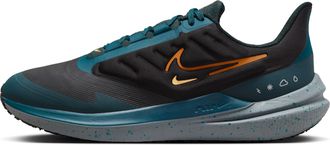 Nike Nike Herren Air Winflo 9 Shield Laufschuh, Schwarz Orange Black Safety Orange Geode Teal, 38.5 EU