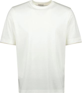 Moncler Homme, Tops, Blanc, Taille: S T-shirt blanc avec bordure